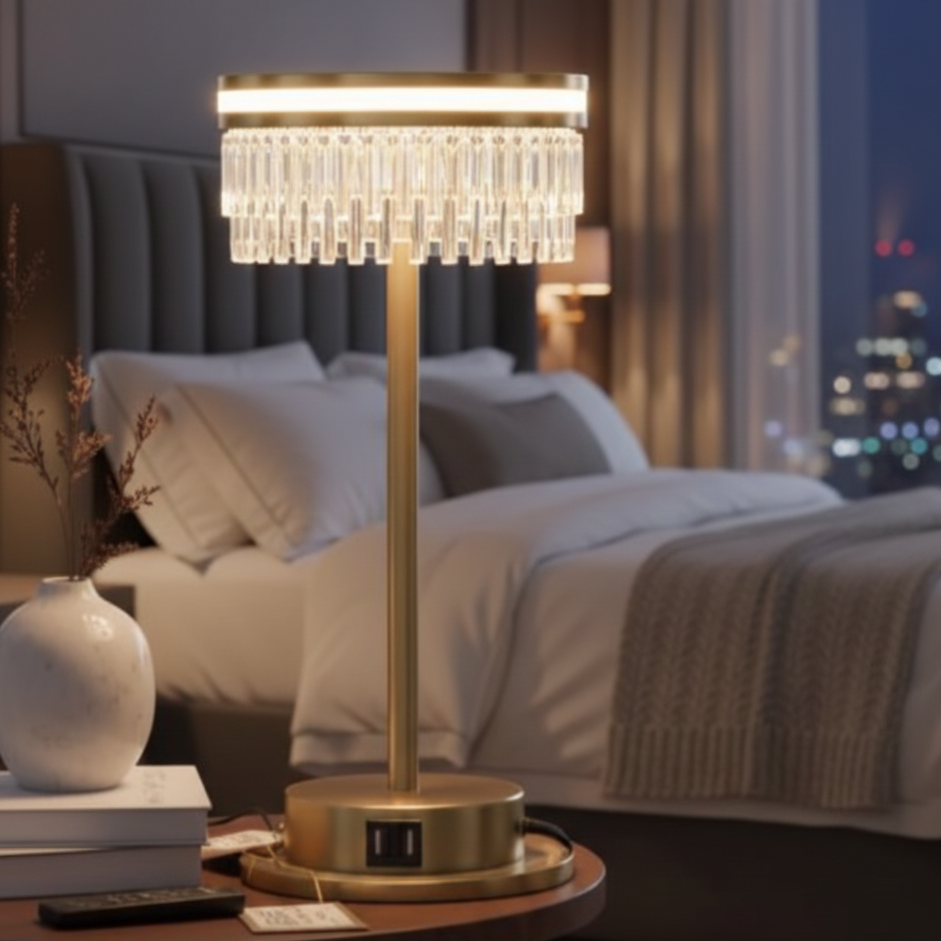 Opulent Golden Persona LED Table Lamp (Crystal Edition) – Asian Premium ...